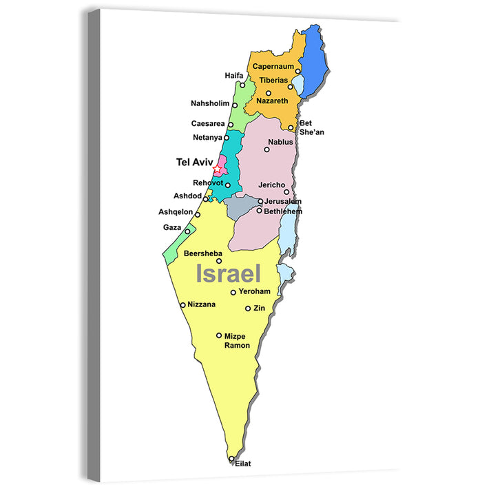 Modern Israel Map Wall Art – CanvasPiece