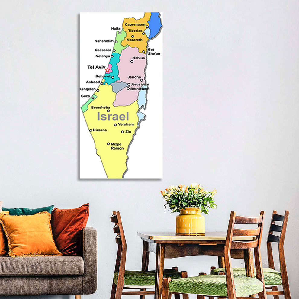 Modern Israel Map Wall Art – CanvasPiece